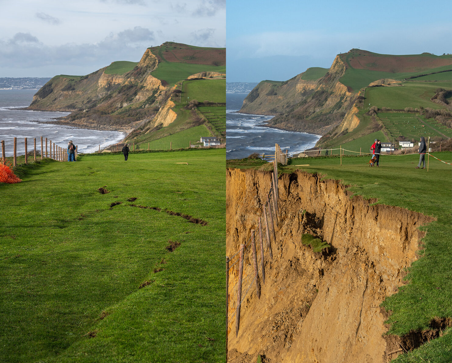Cliff fall near Highlands End Holiday Park - WDLH